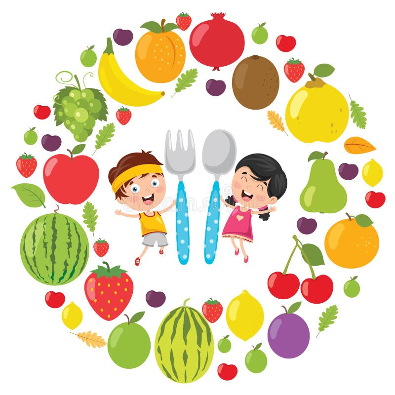 Vector Illustration of Children Food Concept Stock Vector ...