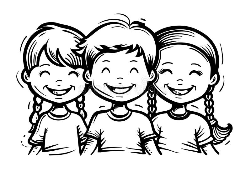 Vector Illustration of Children. Friends Stock Illustration ...
