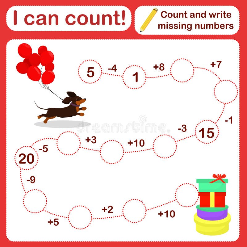 Vector Illustration of a Children`s Math Game on the Topic I Can Count ...