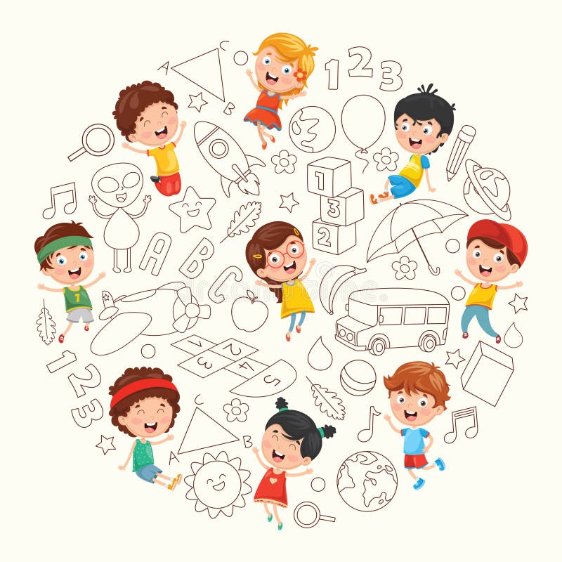 Vector Illustration of Children Background Stock Vector - Illustration ...