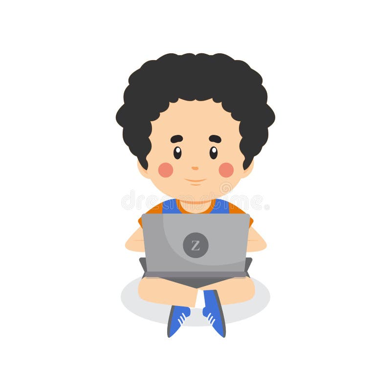 Vector Illustration Children Using Computers Stock Vector ...