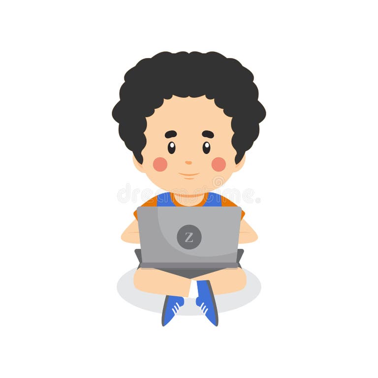 Vector Illustration Children Using Computers Stock Vector ...