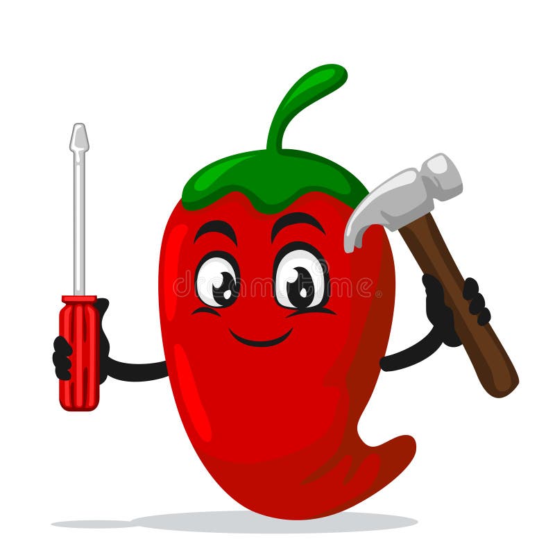 Vector Illustration of Chilli Mascot or Character Stock Vector ...