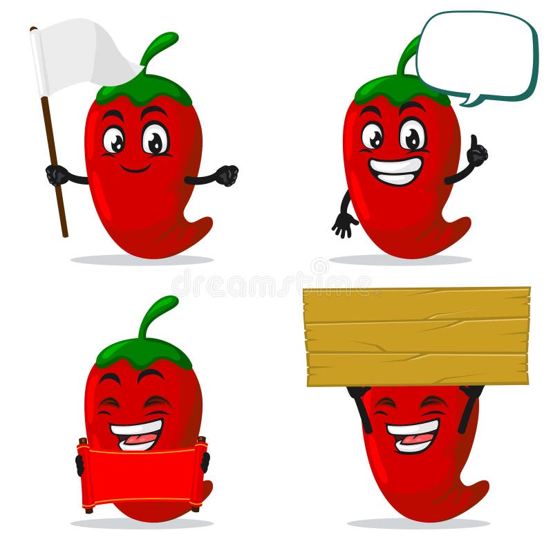 Vector Illustration of Chilli Mascot or Character Stock Vector ...