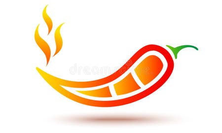 Vector Illustration of Chilli Pepper with Flame Stock Vector ...