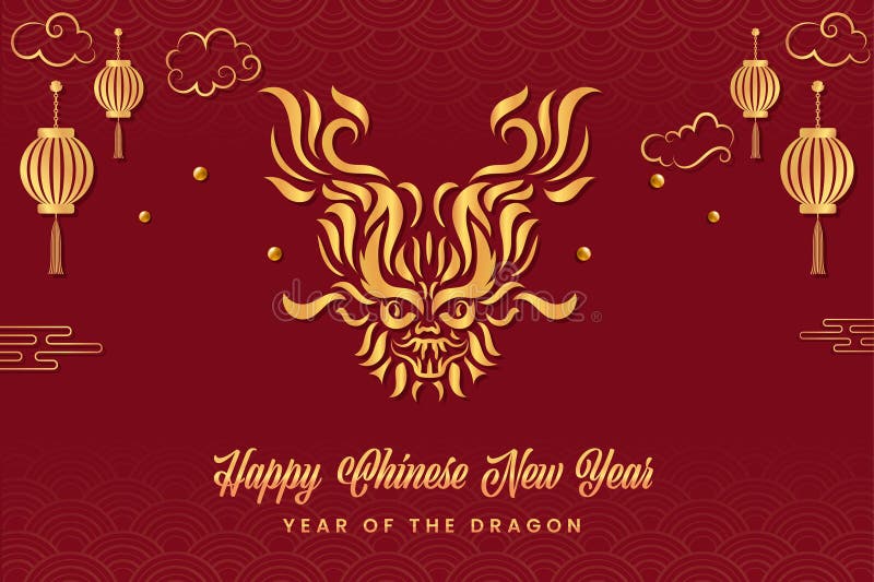 Vector Illustration of 2024 Chinese New Year, Year of the Dragon Design ...