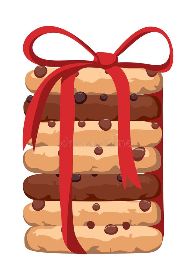 Vector Illustration of Chocolate Chip Cookies. Group of Biscuit Cookie ...