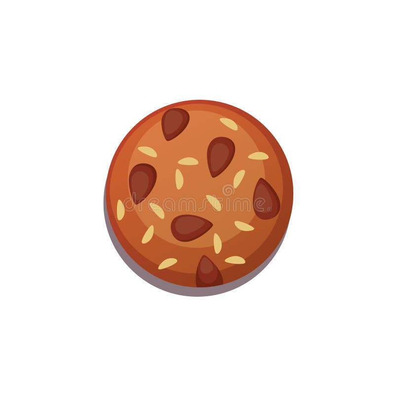 Vector Illustration of Chocolate Cookie with Nuts. Thanksgiving Day ...