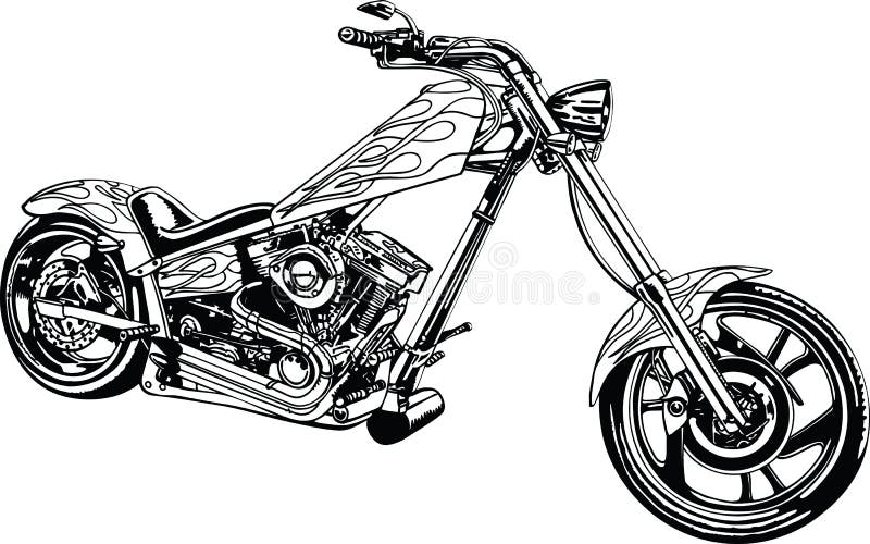 Chopper Vector Illustration Stock Vector - Illustration of bike ...