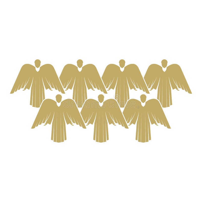 Vector Illustration. a Chorus of Angels in Heaven. Stock Vector ...