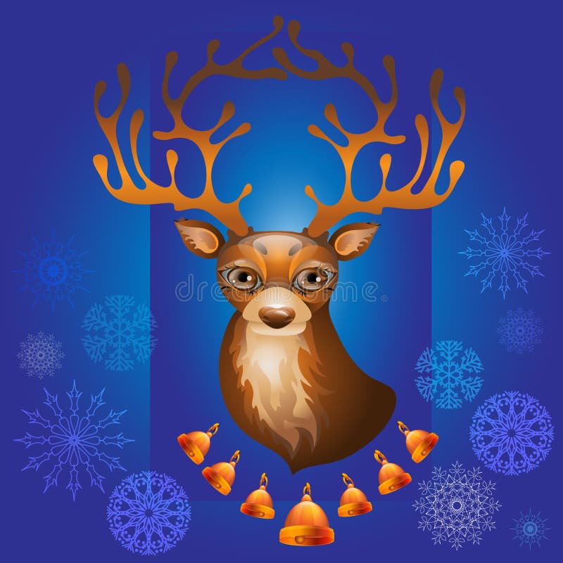 Reindeer in Bells stock illustration. Illustration of christmas - 817879