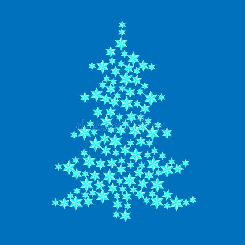 Vector Illustration of a Christmas Tree Decoration Made of Stars. Stock ...