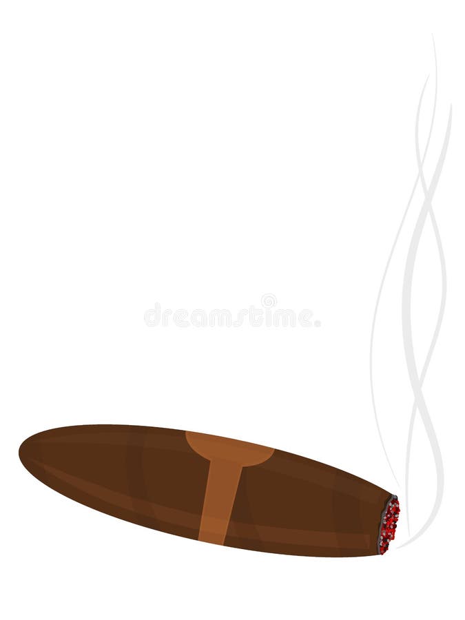 Vector Illustration of a Cigar. Stock Vector - Illustration of ...