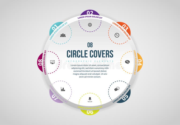 Circle 8 Covers Infographic Stock Vector - Illustration of label ...