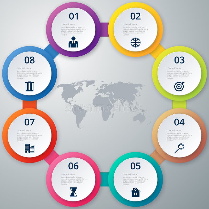 Vector Illustration of a Circle of Eight Infographics Stock Vector ...