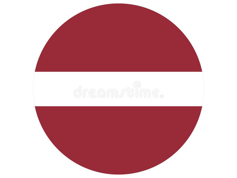 Circle Flag of Latvia on White Background Stock Vector - Illustration ...