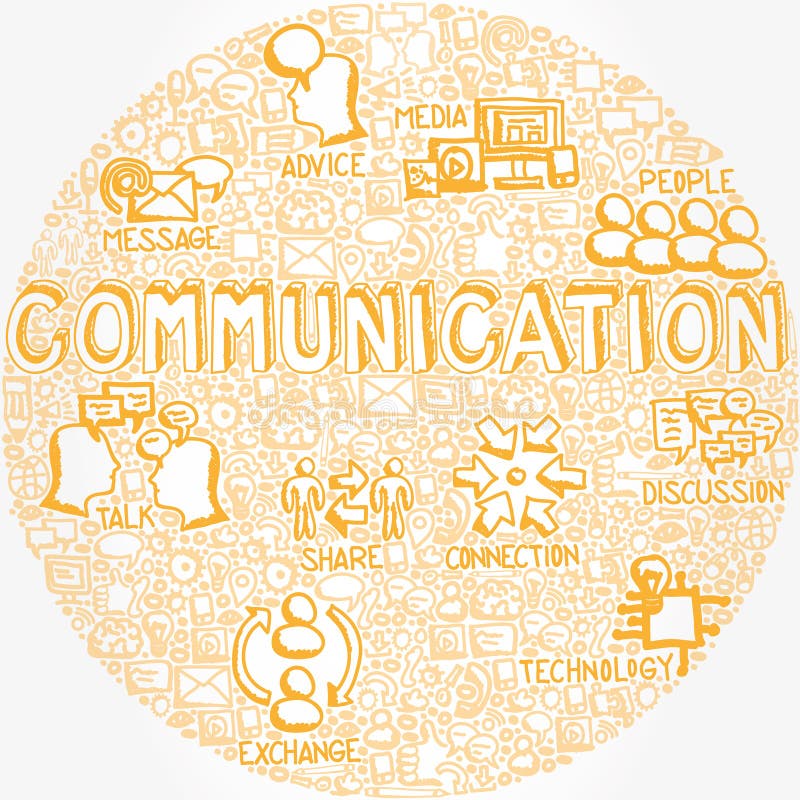 Vector Illustration of Circular Icon Collection with Communication ...