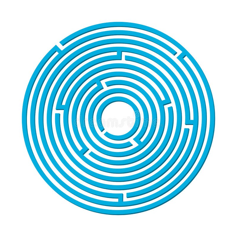 Vector Illustration of a Circular Maze for Children Stock Vector ...