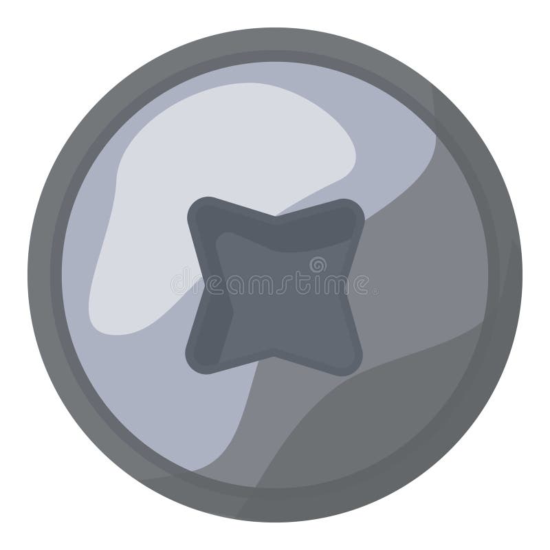 Silver Button with Star Design Stock Vector - Illustration of icon ...