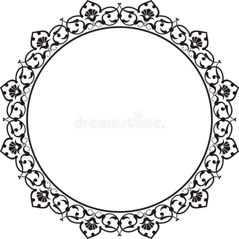 Vector Illustration for Circular Ornament Design Pattern, Circle Frame ...