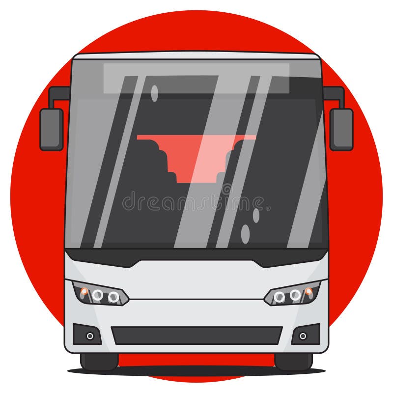 Modern City Bus Front View, Vector Illustration Stock Vector ...