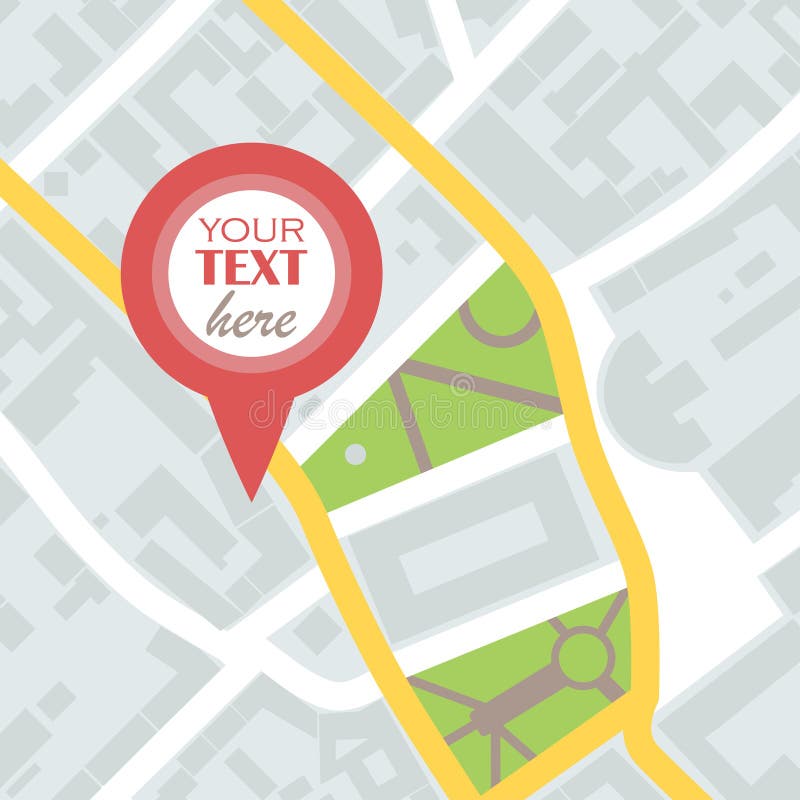 Vector Illustration of a City Map with Locations Stock Vector ...