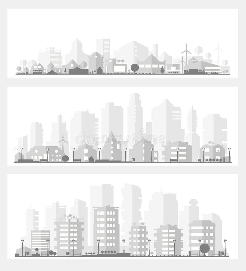 Vector Illustration with a City in Paper Material Style Stock Vector ...