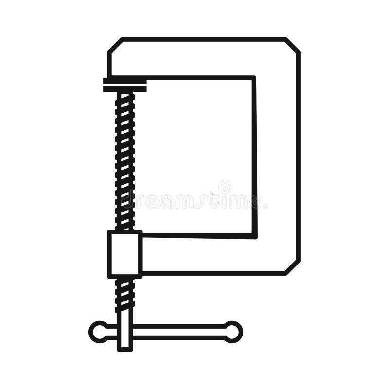 Vise Clamp Vector Icon Illustration Symbol. Metal Tool Equipment ...