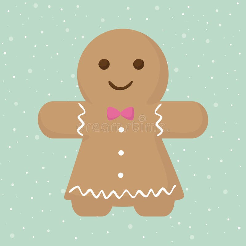 Vector Illustration of Classic Christmas Gingerbread Girl Cookie Stock ...