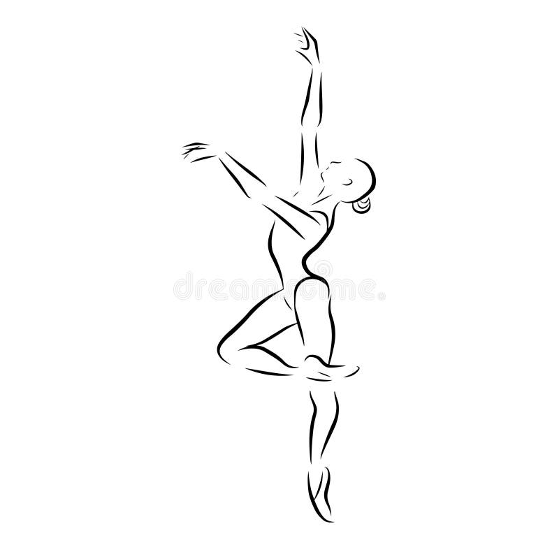 Vector Illustration of Classical Ballet, Figure Ballet Dancer Stock ...