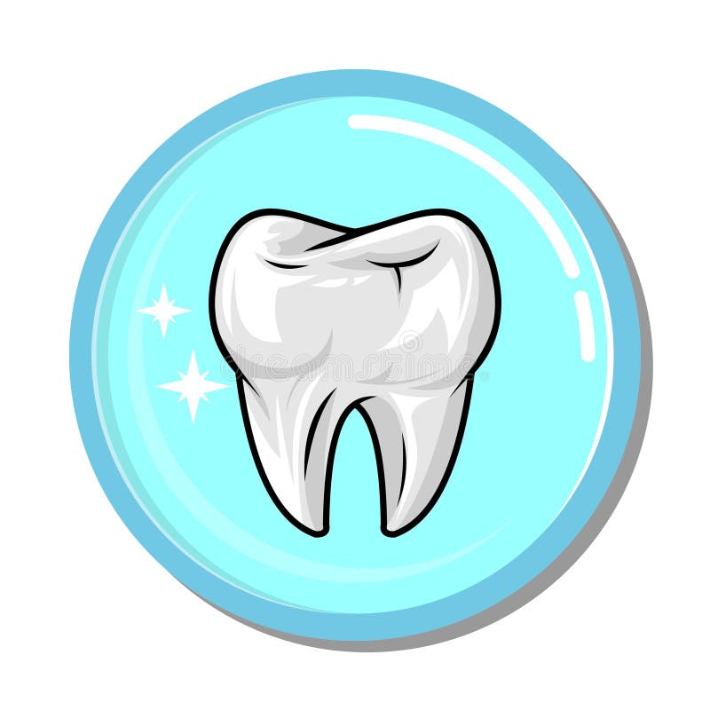 Vector Illustration of a Clean and Healthy Teeth Icon with a Circle ...
