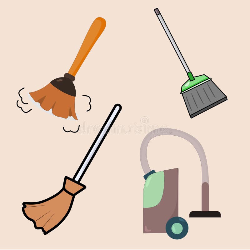 Vector Illustration of a Cleaning Tool for Cleaning Dust in a House or ...