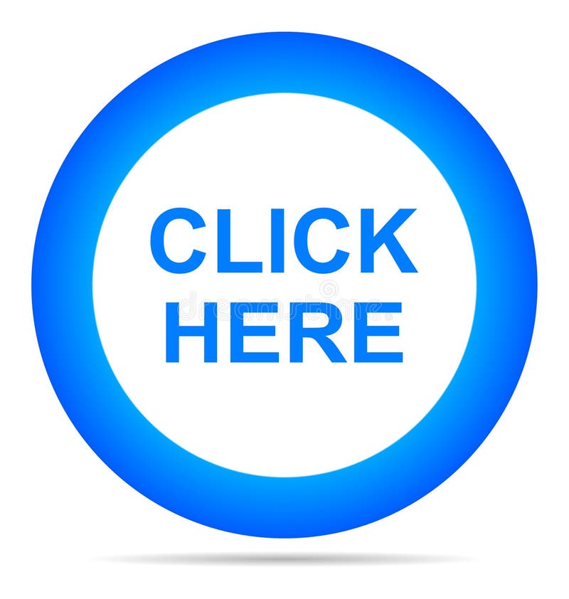 Vector Illustration Click Here Blue Icon Round Web Button Stock Vector ...