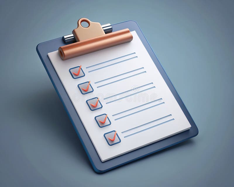 Clipboard Checklist Vector Illustration Paper Document Checkboxes ...