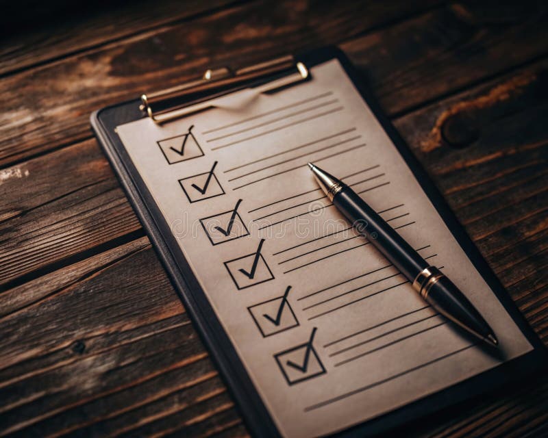 Clipboard Checklist Vector Illustration Paper Document Checkboxes ...