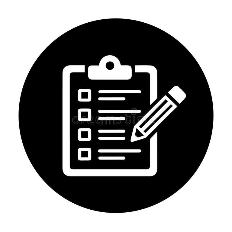 A Vector Illustration of a Clipboard Icon on a Square Internet Button ...