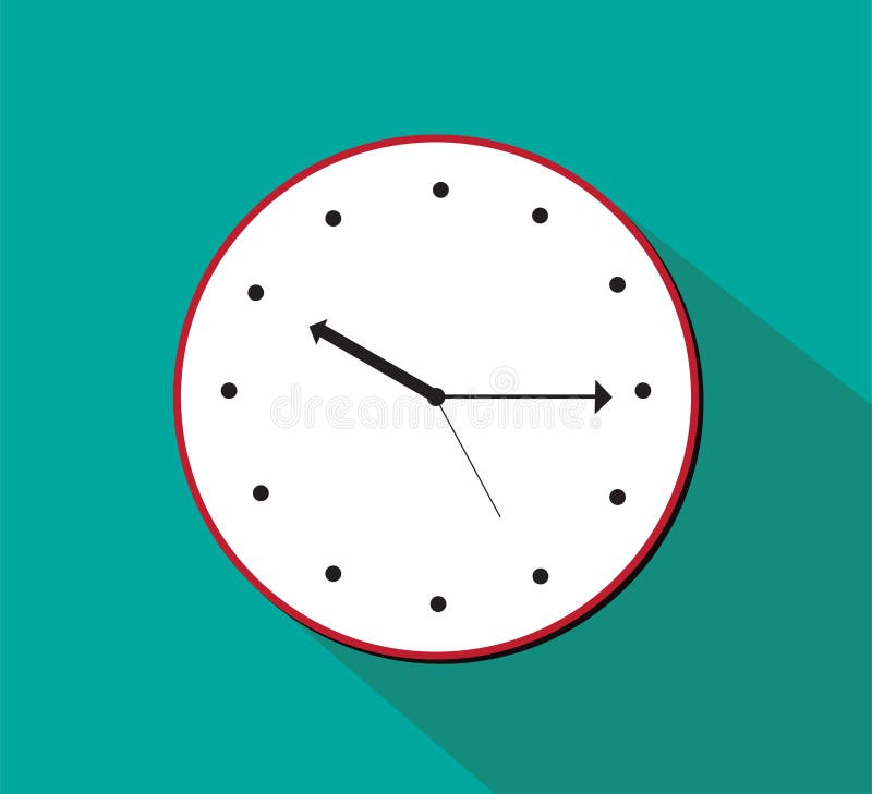 Clock Vector Illustration Flat Design with Long Shadow Stock Vector ...