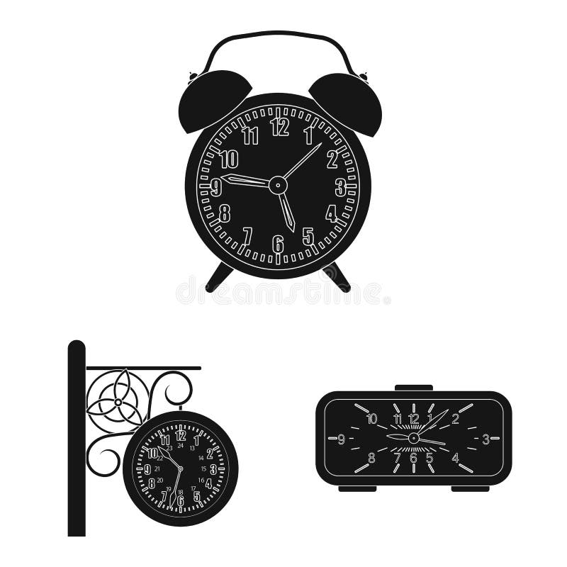Vector Design of Clock and Time Logo. Set of Clock and Circle Stock ...