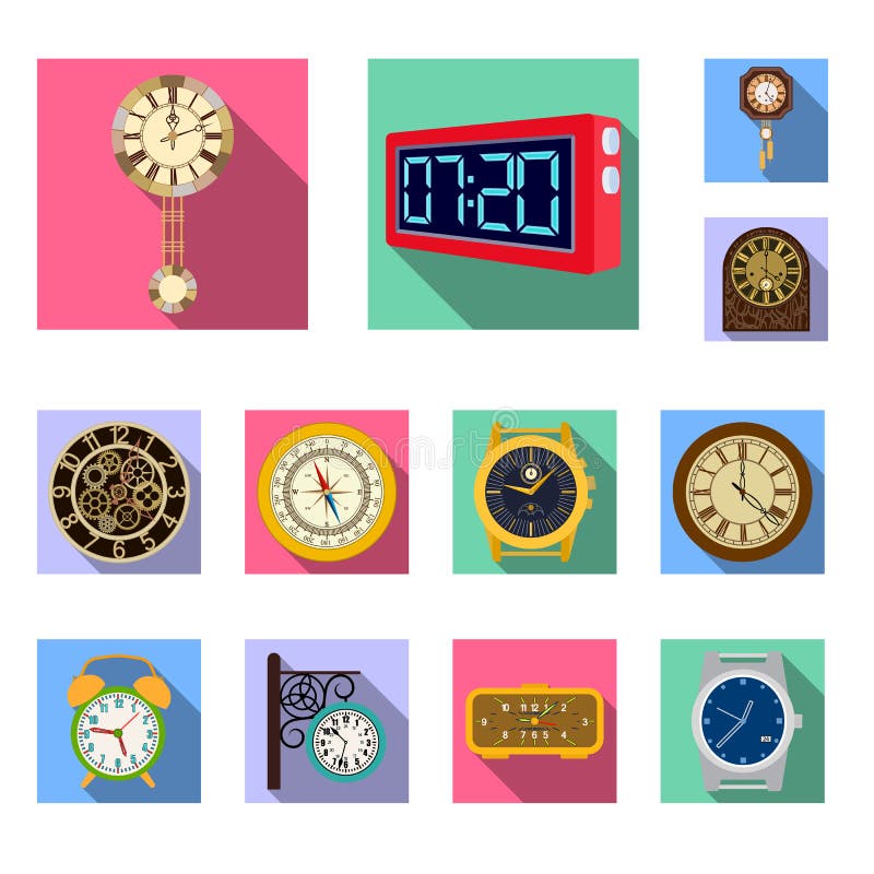 Vector Design of Clock and Time Logo. Collection of Clock and Circle ...