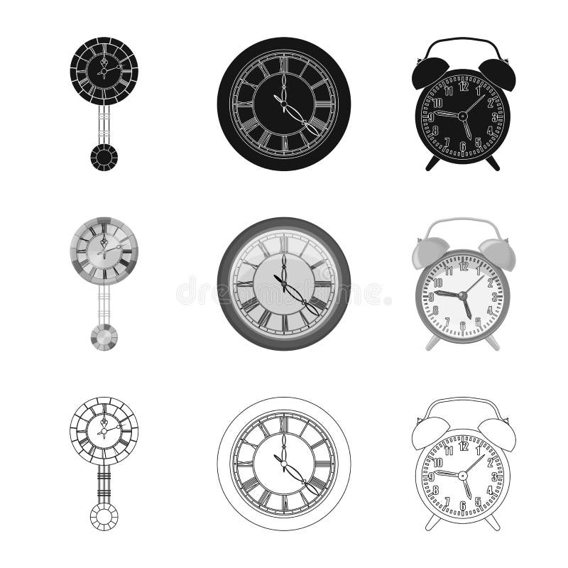 Vector Design of Clock and Time Symbol. Set of Clock and Circle Vector ...