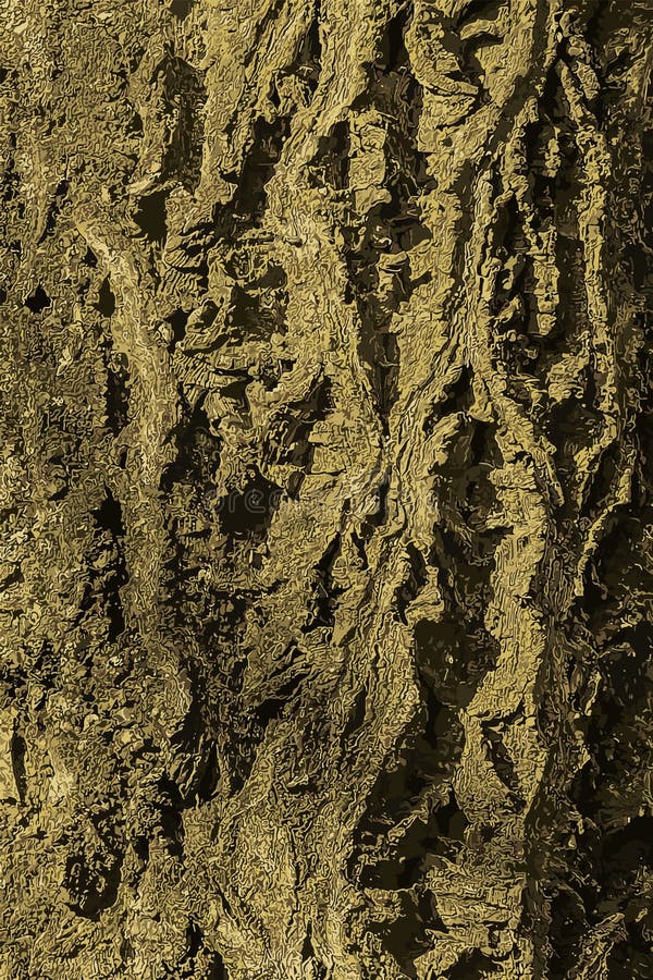 Vector Illustration of a Close-up of Cork Tree Bark. Cork Tree or ...