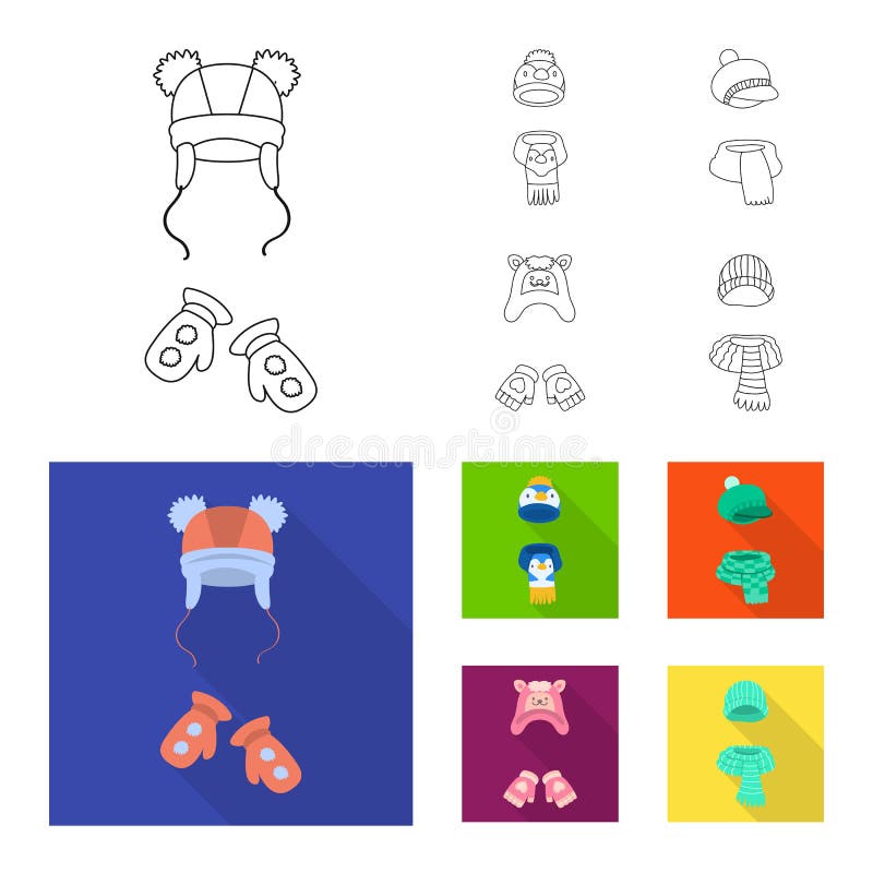 Vector Design of Clothes and Texture Symbol. Set of Clothes and Weather ...