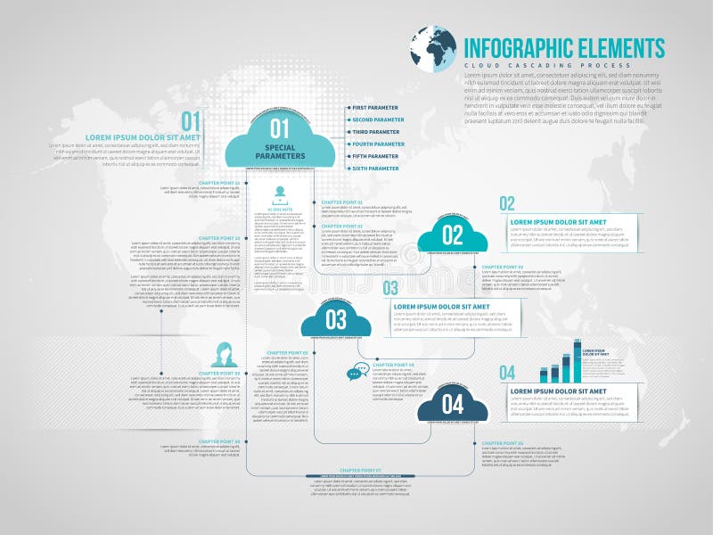 Cloud Cascading Process Infographic Stock Vector - Illustration of ...