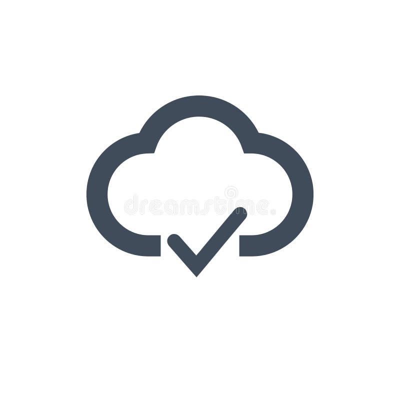 Vector Illustration of Cloud with Checkmark, Vector Illustration ...