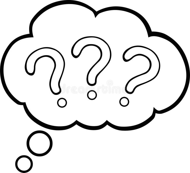 Thought Cloud Question Marks Stock Vector - Illustration of ponder ...
