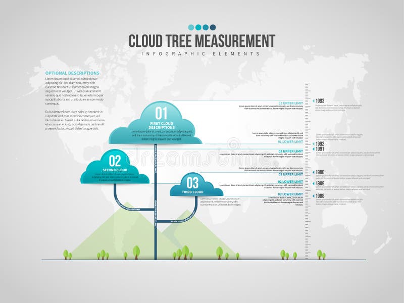 Cloud Tree Measurement Infographic Stock Vector - Illustration of shape ...