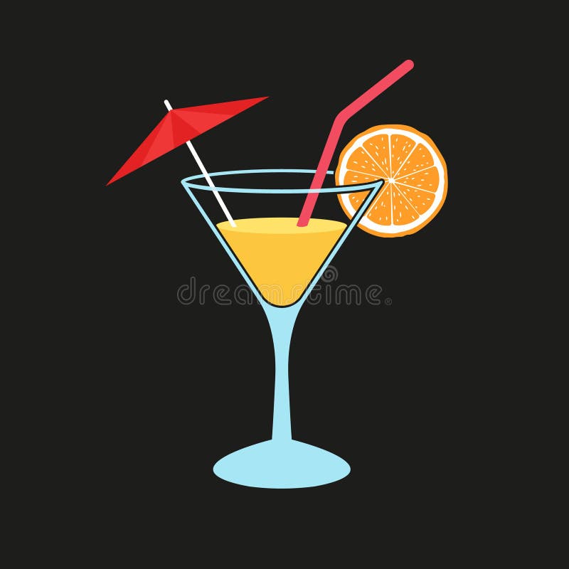 Vector Illustration of Cocktail. Flat Design. Isolated. Stock Vector ...