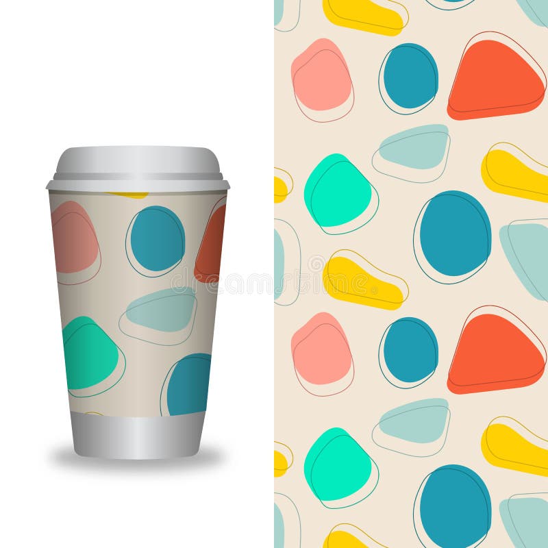 Vector Illustration. Coffee Cup with Patterns Template Stock Vector ...