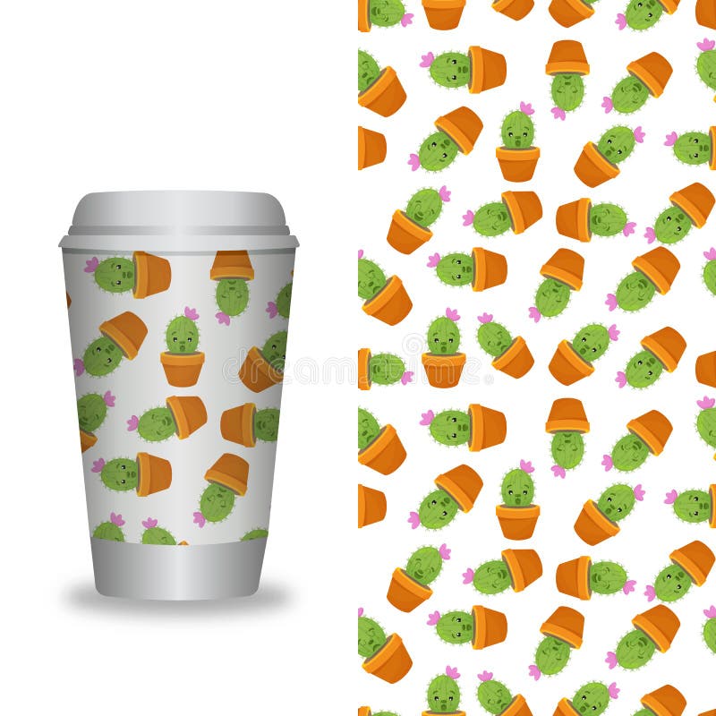 Vector Illustration. Coffee Cup with Patterns Template. Stock Vector ...