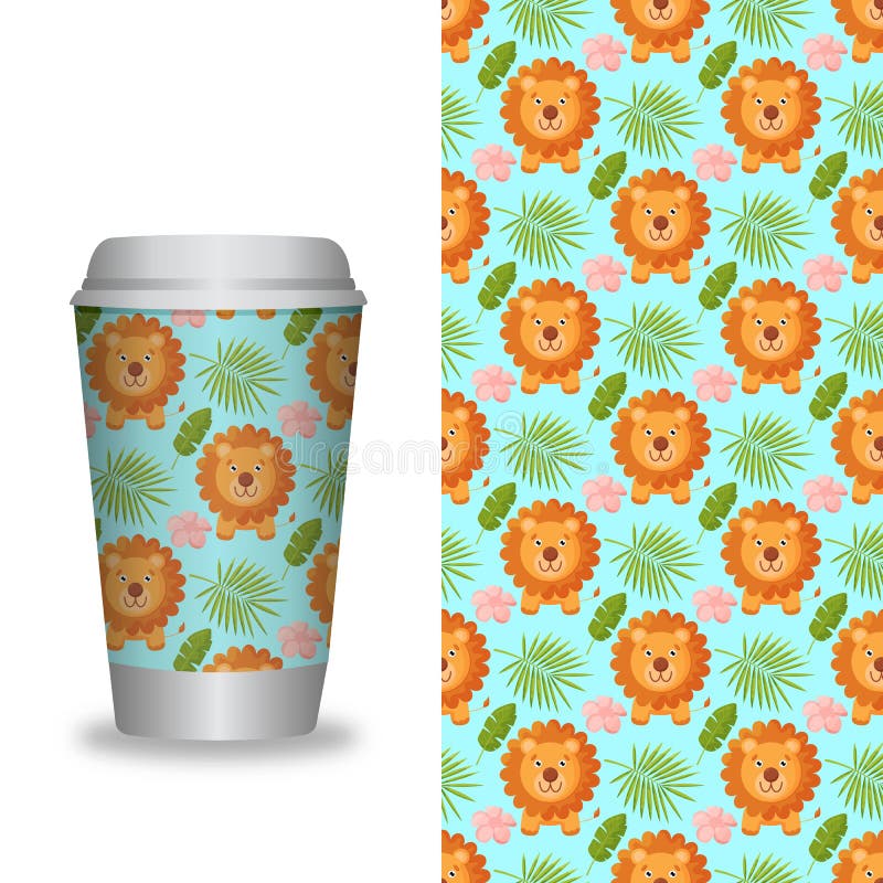 Vector Illustration. Coffee Cup with Patterns Template. Stock Vector ...